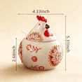 Ceramic Salt Cellar with Lid and Spoon,Chicken Salt Jar 13 OZ Large ...