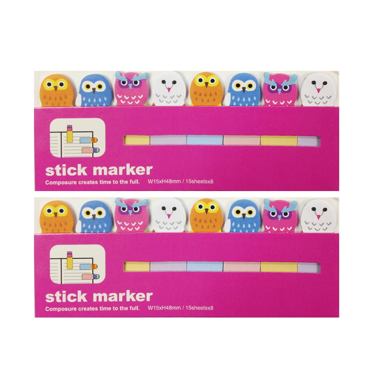 Wrapables® Bookmark Flag Tab Sticky Markers, Owls (Set of 2) - Walmart.com