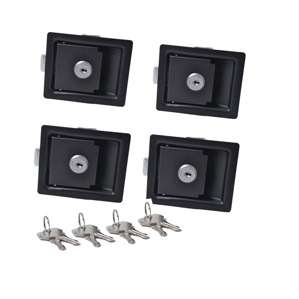 4PCS Black Paddle Entry Door Latch and Keys Compatible for Tool Box ...
