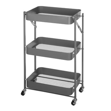Urban Shop Folding 3 Tier Rolling Cart, White - Walmart.com