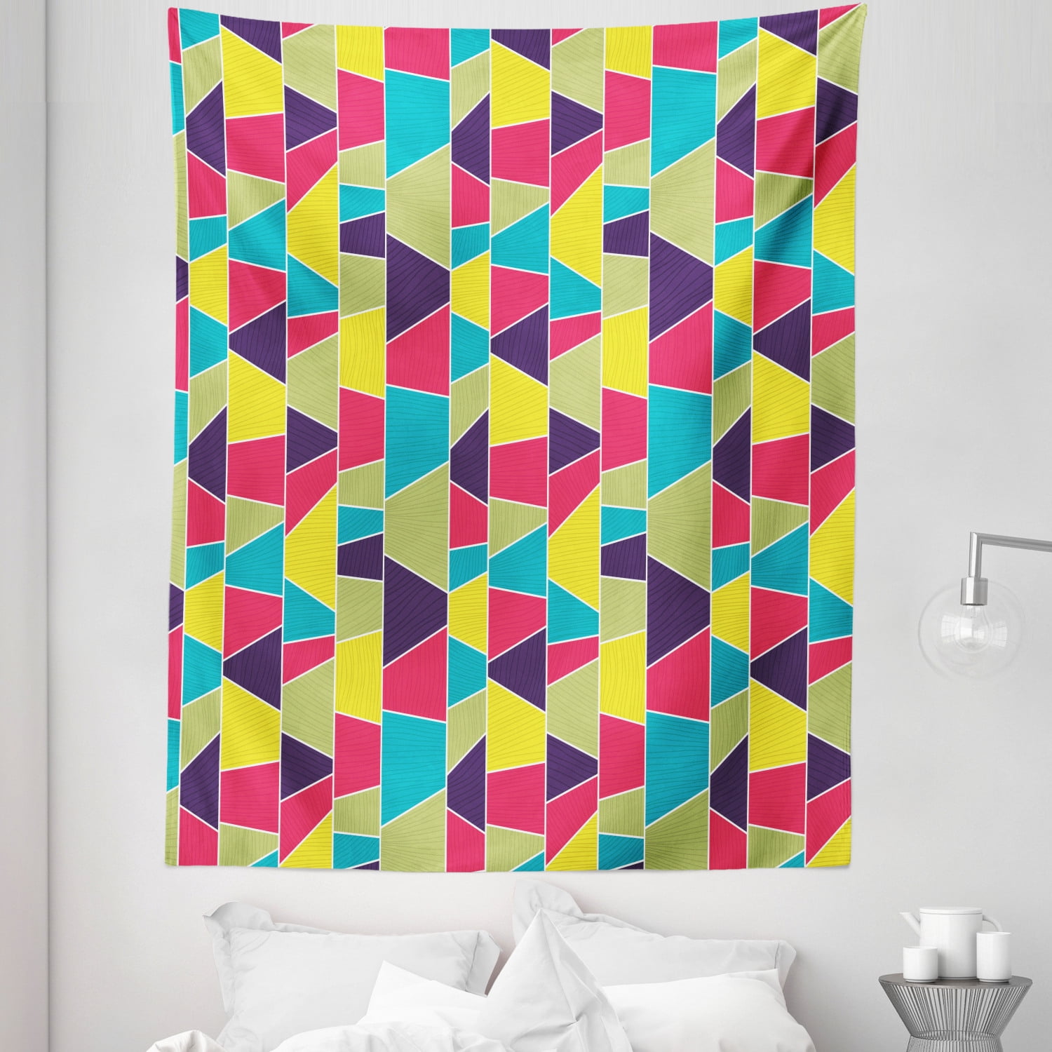 Colorful Tapestry, Mosaic Pattern with Lines and Hand Drawn Elements ...