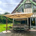 PURPLE LEAF 10 x 13FT Deluxe Rectangle Wood Grain Patio Umbrella, Large ...