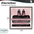 Stupell Industries Blush Fashion Book Stack Gray Framed Floater Canvas ...