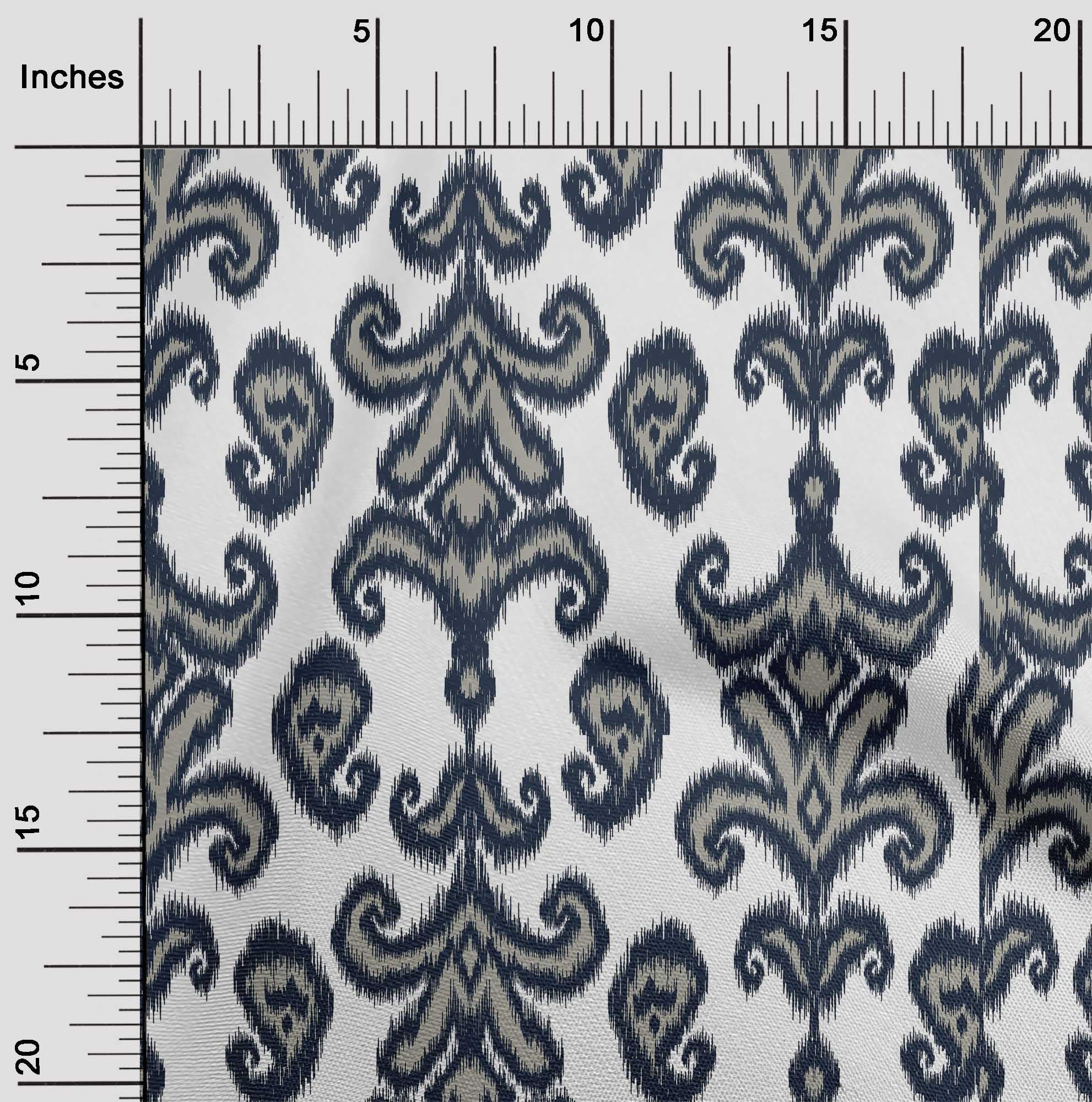 oneOone Viscose Chiffon Fabric Paisley & Floral Ikat Printed Fabric 1 ...