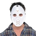 amscan Halloween Costume Horror Hockey Slasher Plastic Face Mask, White ...