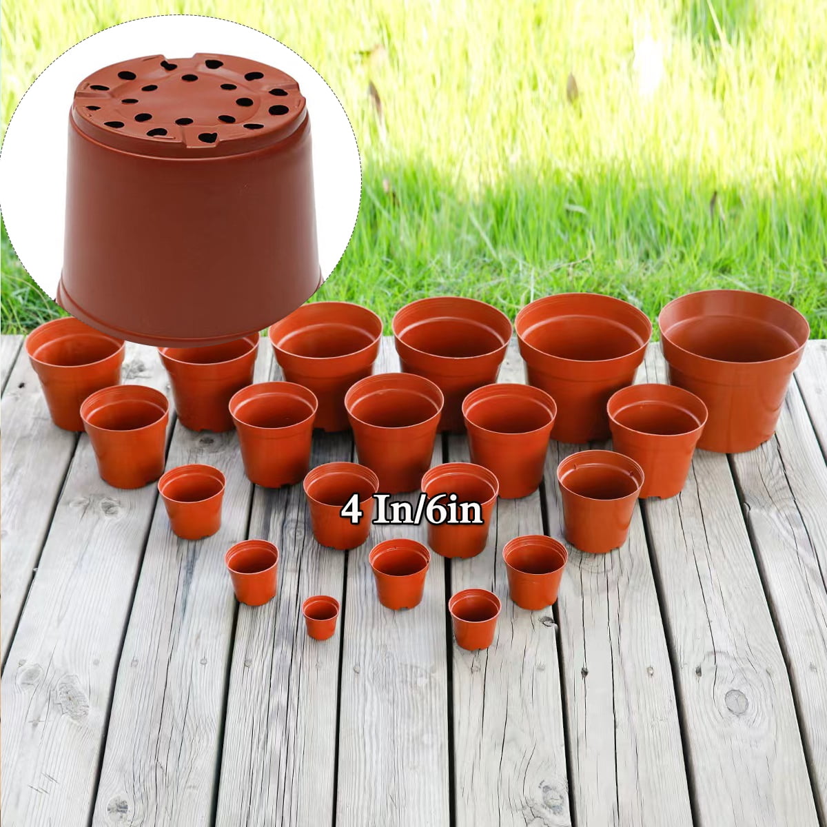 4 IN/6 IN Flowerpots Small Plastic Plant Nursery Pots/flowerpots ...
