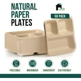 EconoHome 50-Pack Compostable, Microwave-Safe, Heavy Duty 3-Section ...