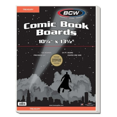 BCW Silver Comic Book Backing Boards, 100 Pack for Art and Bag Storage ...
