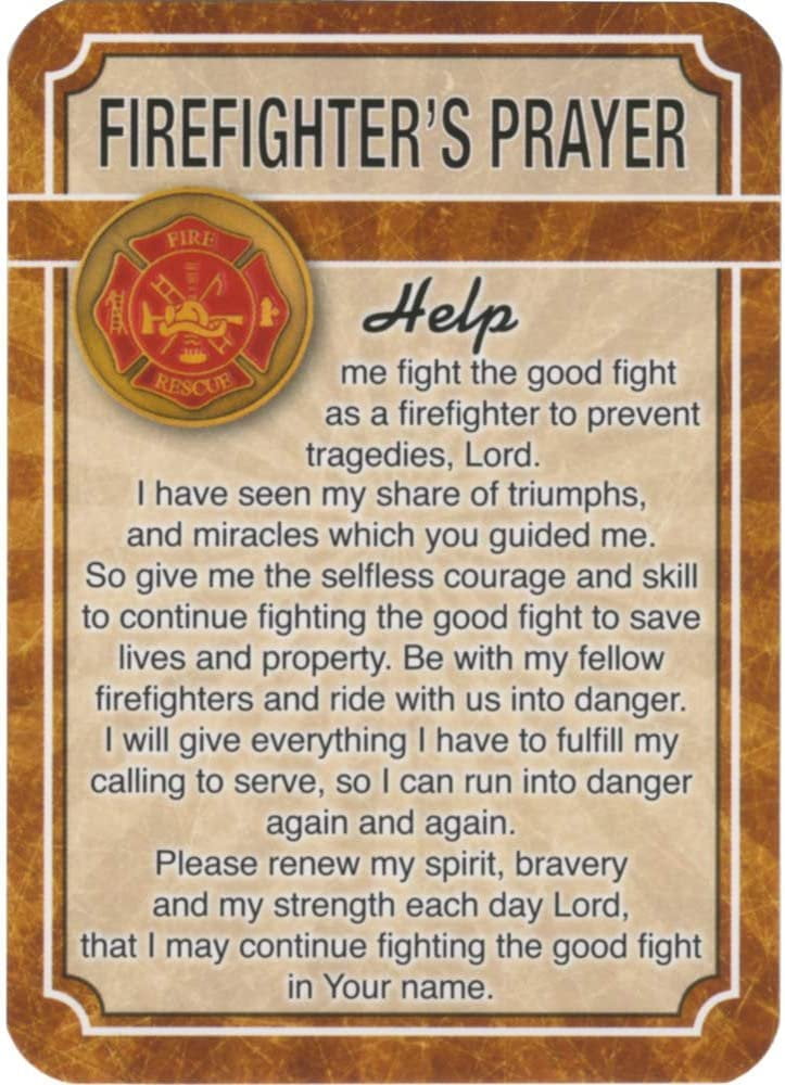 Firefighter Prayer and Figherfighter's Blessing Pocket Cards - Fireman ...