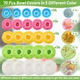 70 Pcs Bowl Covers, 5 Size Plastic Food Covers with Elastic, Colors ...