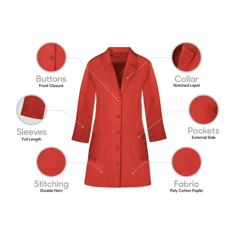 Red Lab Coats For Women