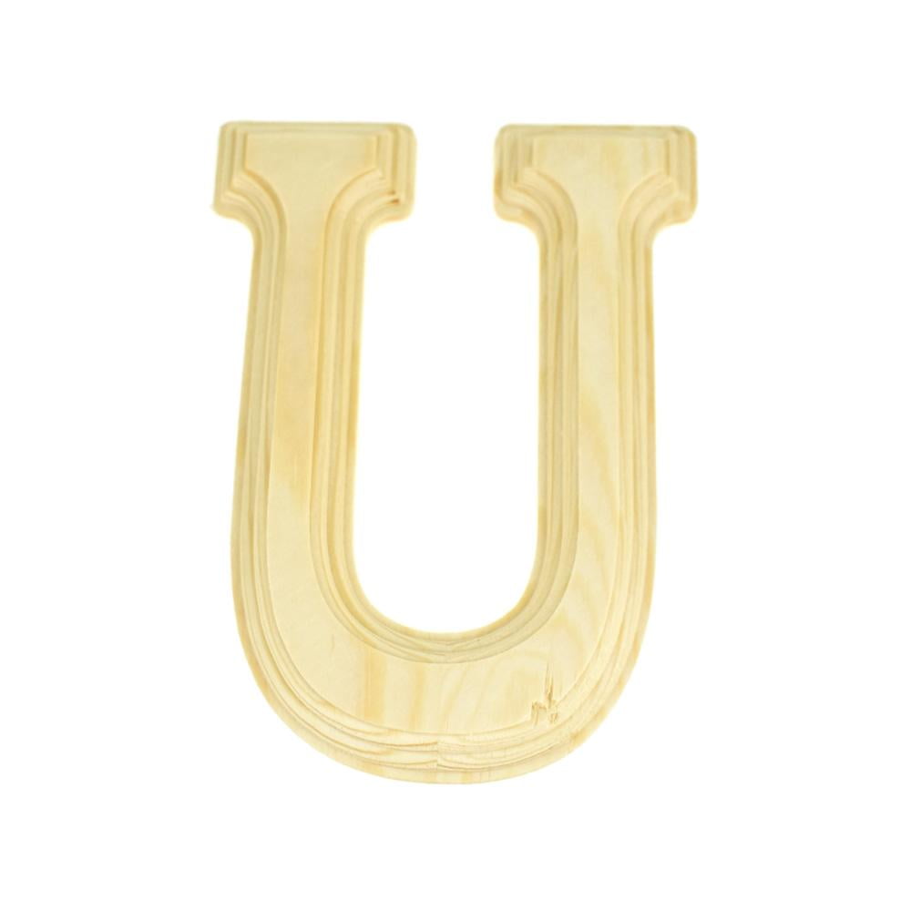 Pine Wood Beveled Wooden Letter U, Natural, 5-13/16-Inch - Walmart.com