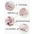 Fantaslook Blouses For Women Floral Print V Neck Ruffle Short Sleeve Shirts Casual Summer Tops