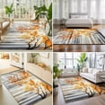 Area Rug 5x8ft, Autumn Forest Watercolor Leaf Washable Rugs for Living ...