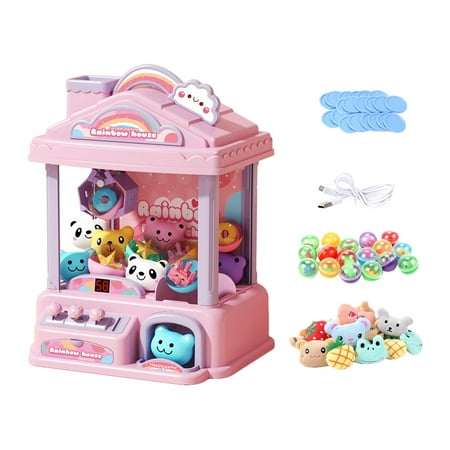 Claw Machine Arcade Game with 20 Mini Plush Animals for 3-6 Years Old ...