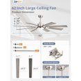 Zardon 62 inch Ceiling Fan with Light and Remote Control - Quiet DC ...