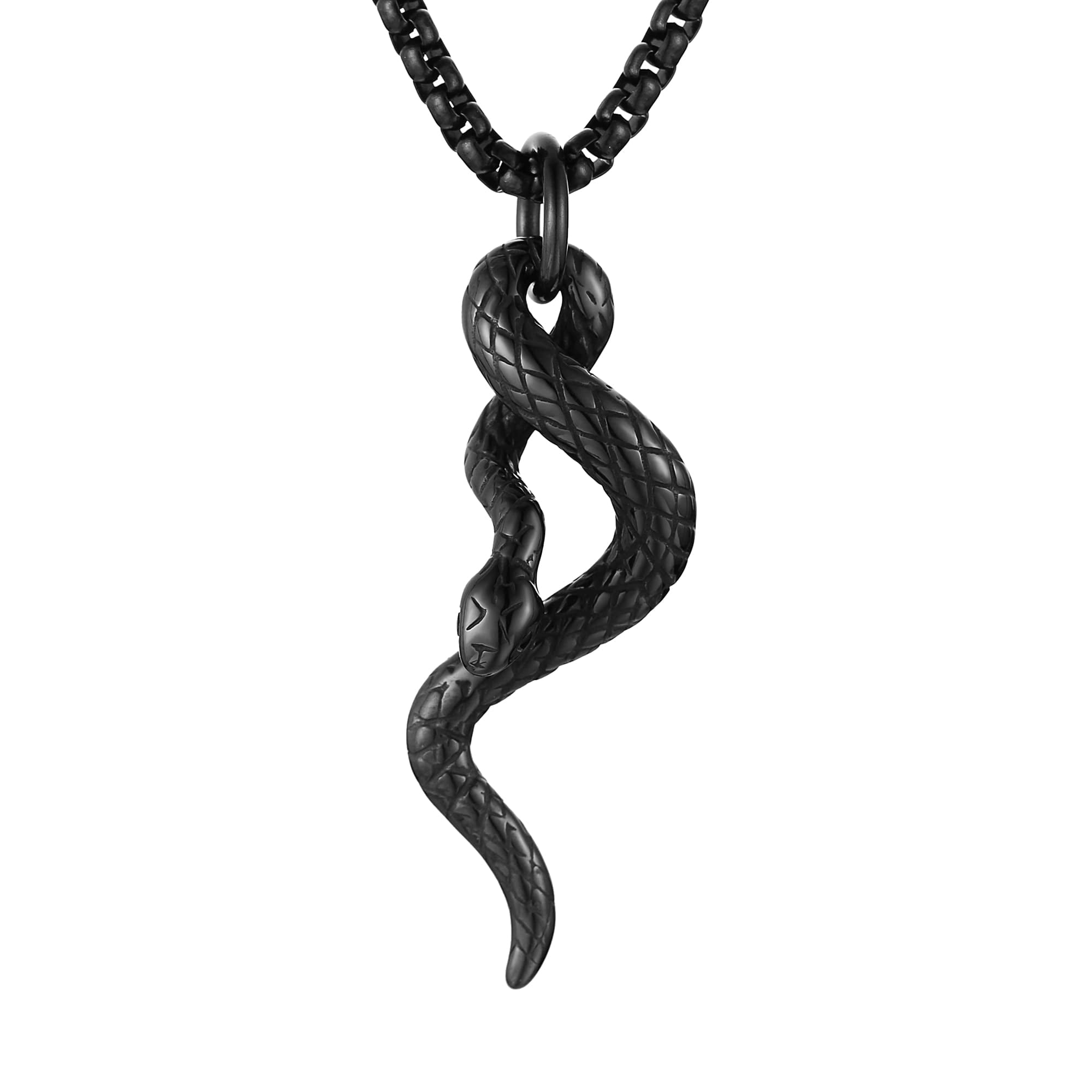 HZMAN Gothic Jewelry Men's Stainless Steel Animal Snake Pendant Chain ...