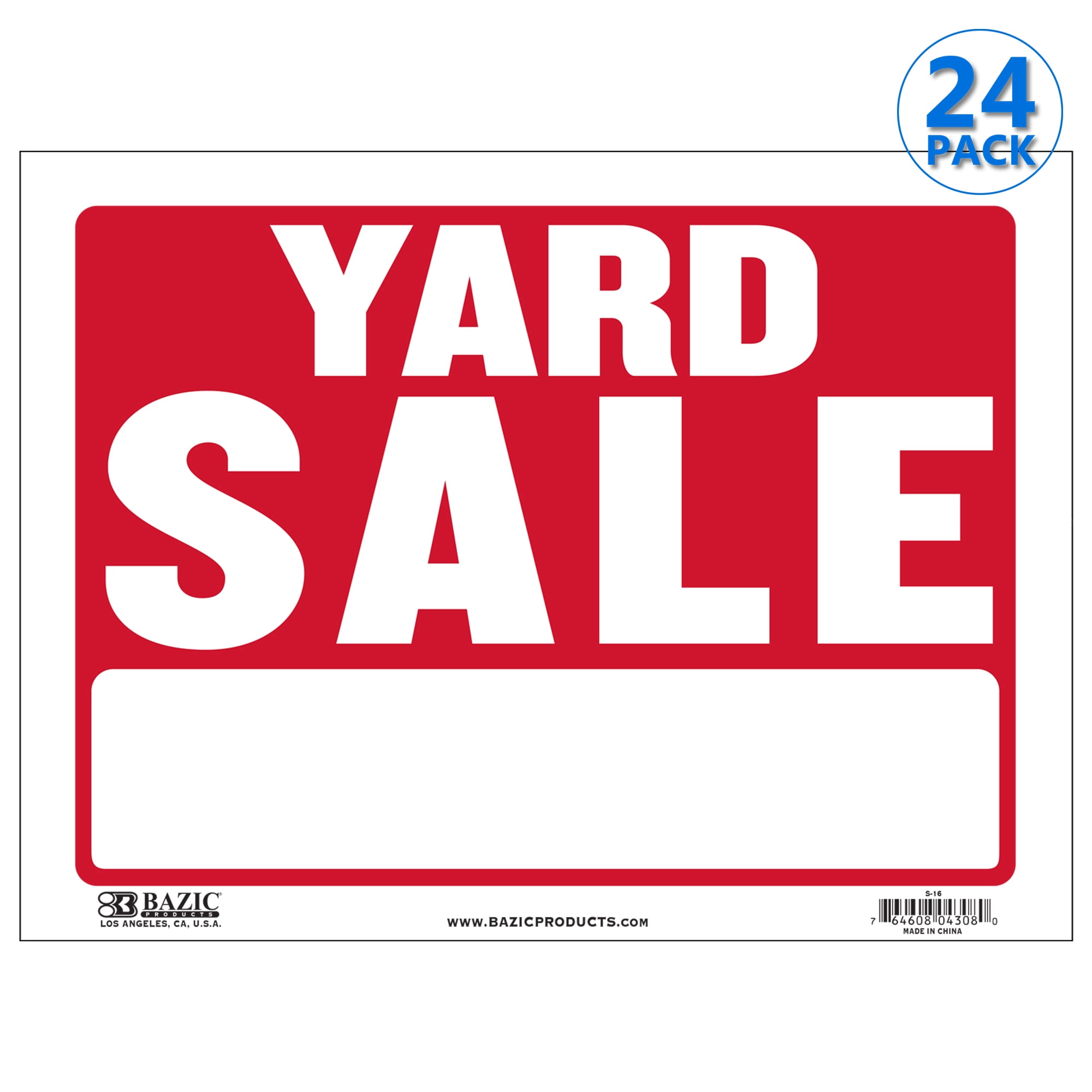 BAZIC Yard Sale Sign 9"X12", Waterproof Indoor Advertising Signage, 24 ...