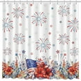 4th of July Shower Curtain USA Flag Patriotic Flowers Shower Curtains ...