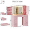 PAKASEPT Makeup Vanity Desk with Mirror, Lights, Charging Station ...