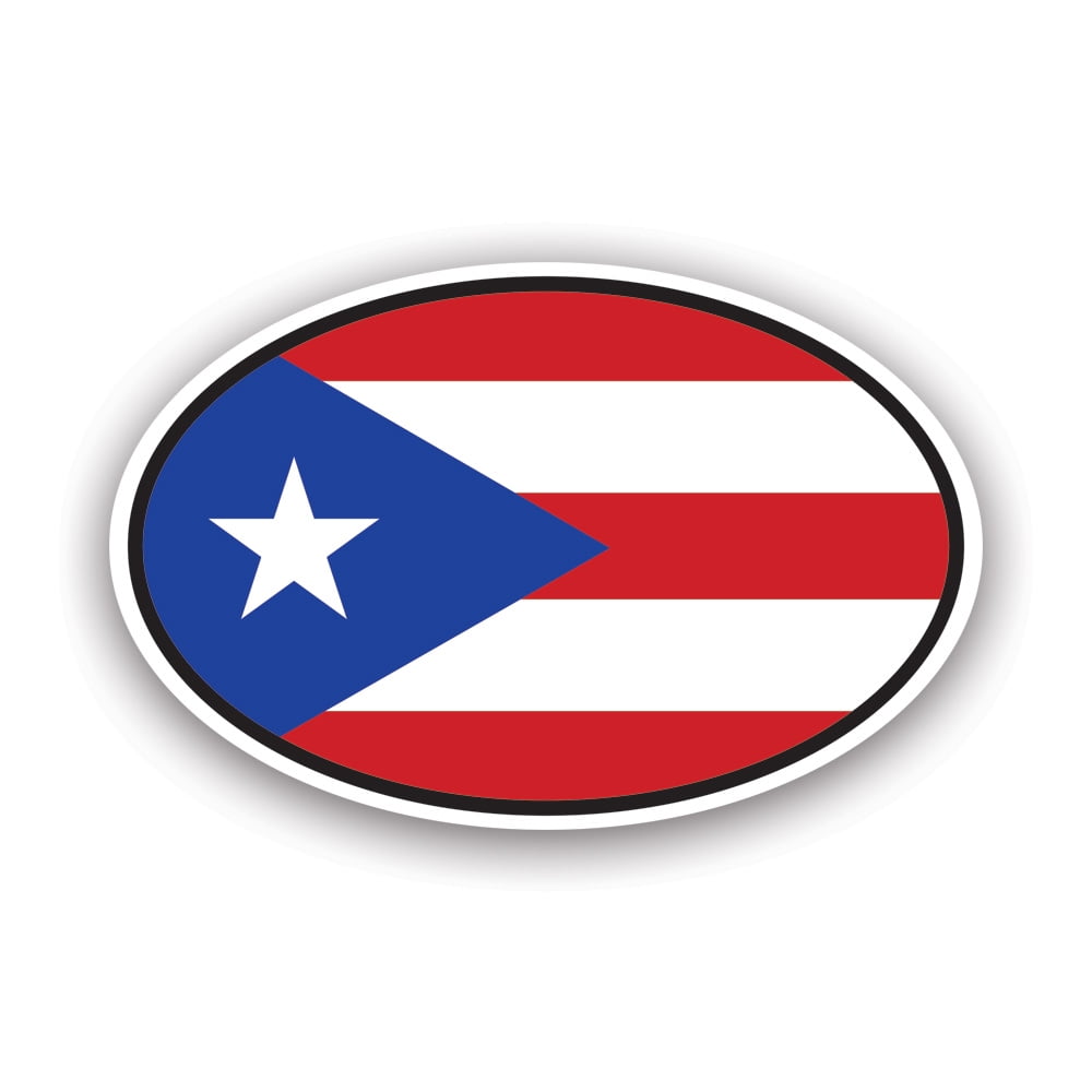 Puerto Rico Oval Sticker Decal - Self Adhesive Vinyl - Weatherproof ...