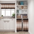 Brown Kitchen Window Curtains Valance and Tier Set 36 Inch, Striped ...