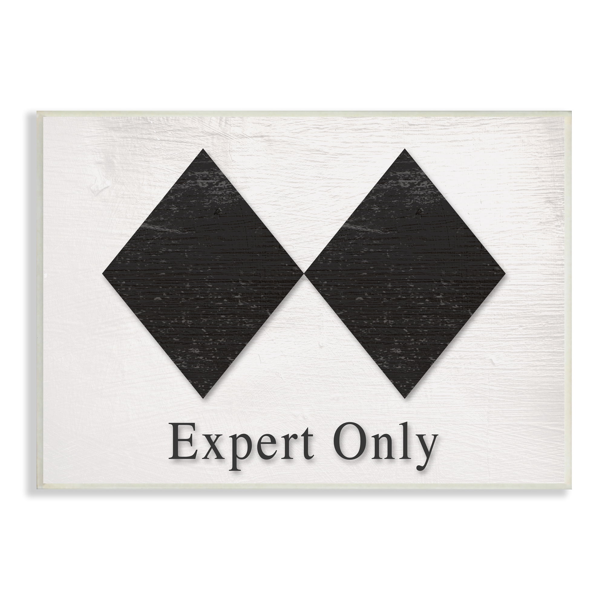 Double Black Diamond Ski Sport Symbol Experts Only 15 in x 10 in Framed ...