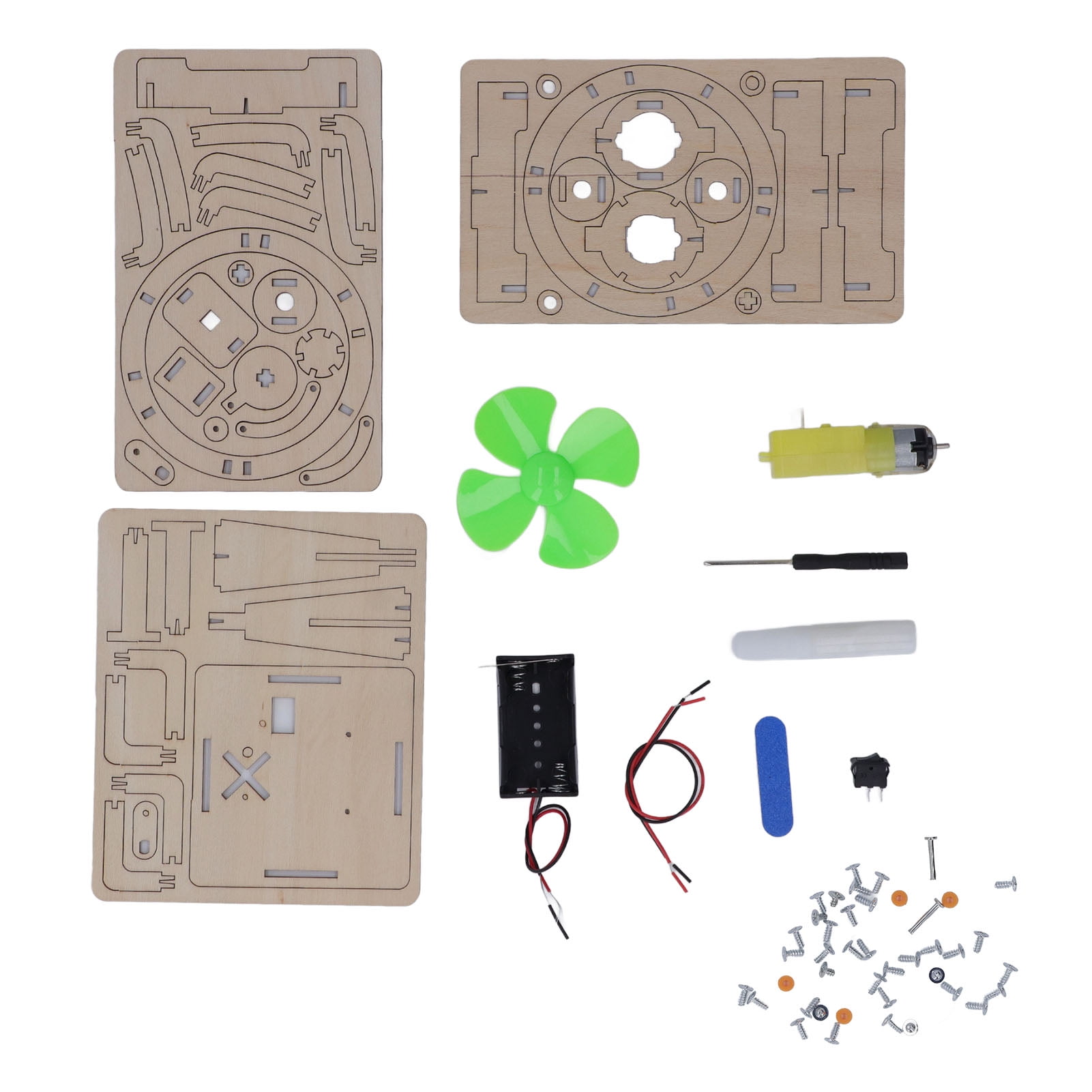Wooden Moving Head Fan Model DIY Electric Fan Assembly Kit for Child ...