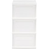 IRIS USA 3-Drawer Plastic Storage Dresser, 2-Pack, Standing Organizer ...