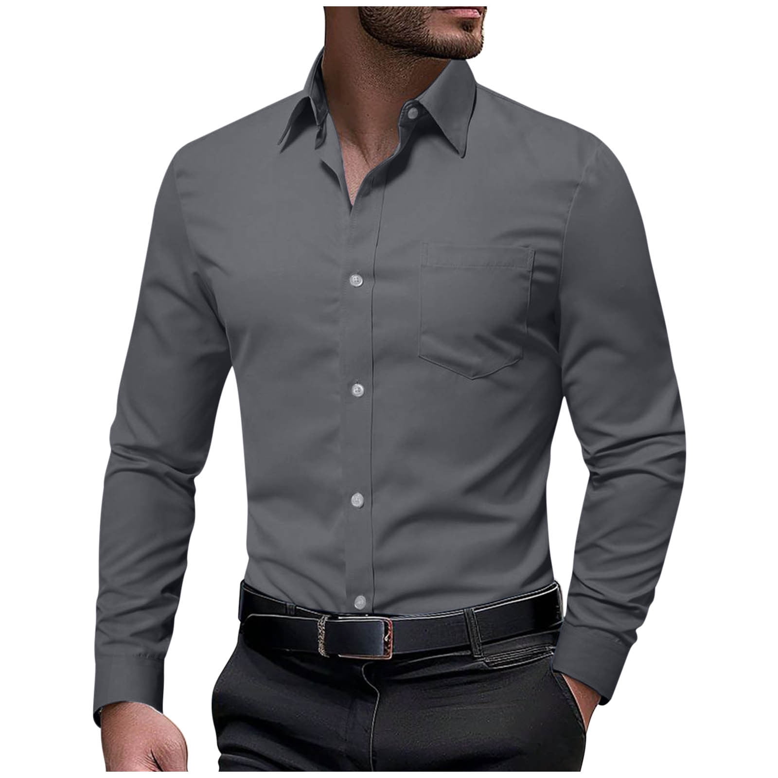 Click here for Miluxas Mens Stretch Dress Shirts Long Sleeve Butt... prices