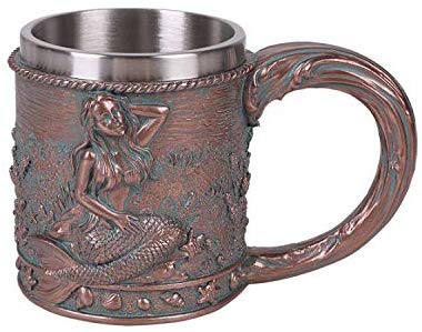 Rustic Nautical Ocean Coral Reef Mermaid With Sea Stars Shells Coffee ...