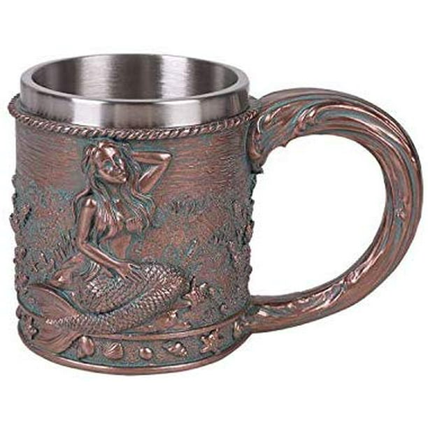 Rustic Nautical Ocean Coral Reef Mermaid With Sea Stars Shells Coffee ...