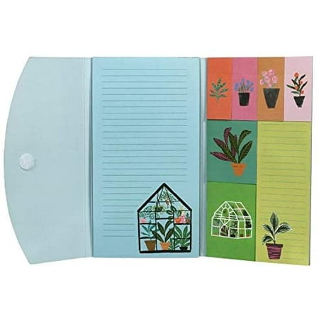 Plants Sticky Notes and Memo Pad Inside a Trifold Booklet, 20 Sheets ...