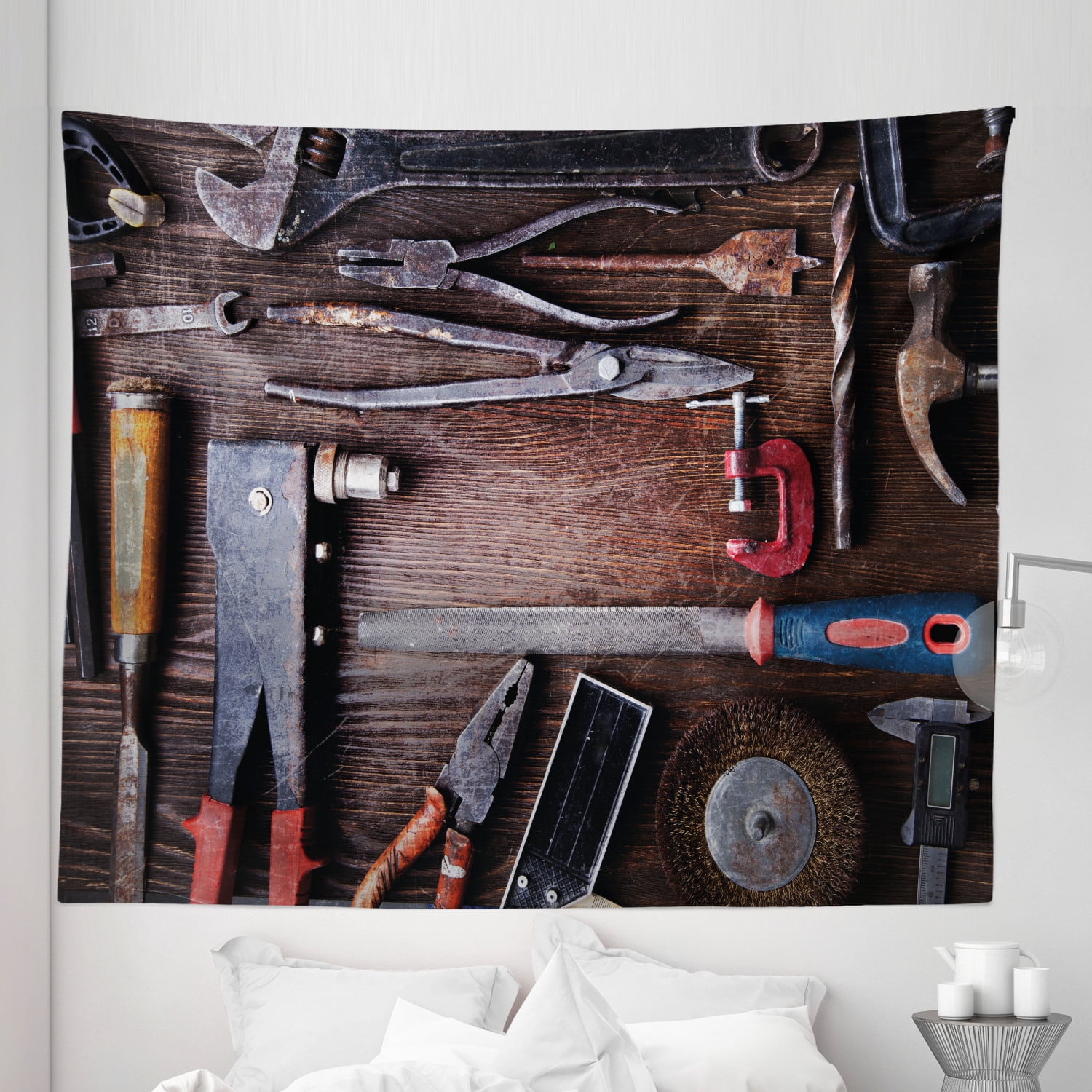 Industrial Tapestry, Crafting Equipment with Obsolete Dusty Mechanic ...