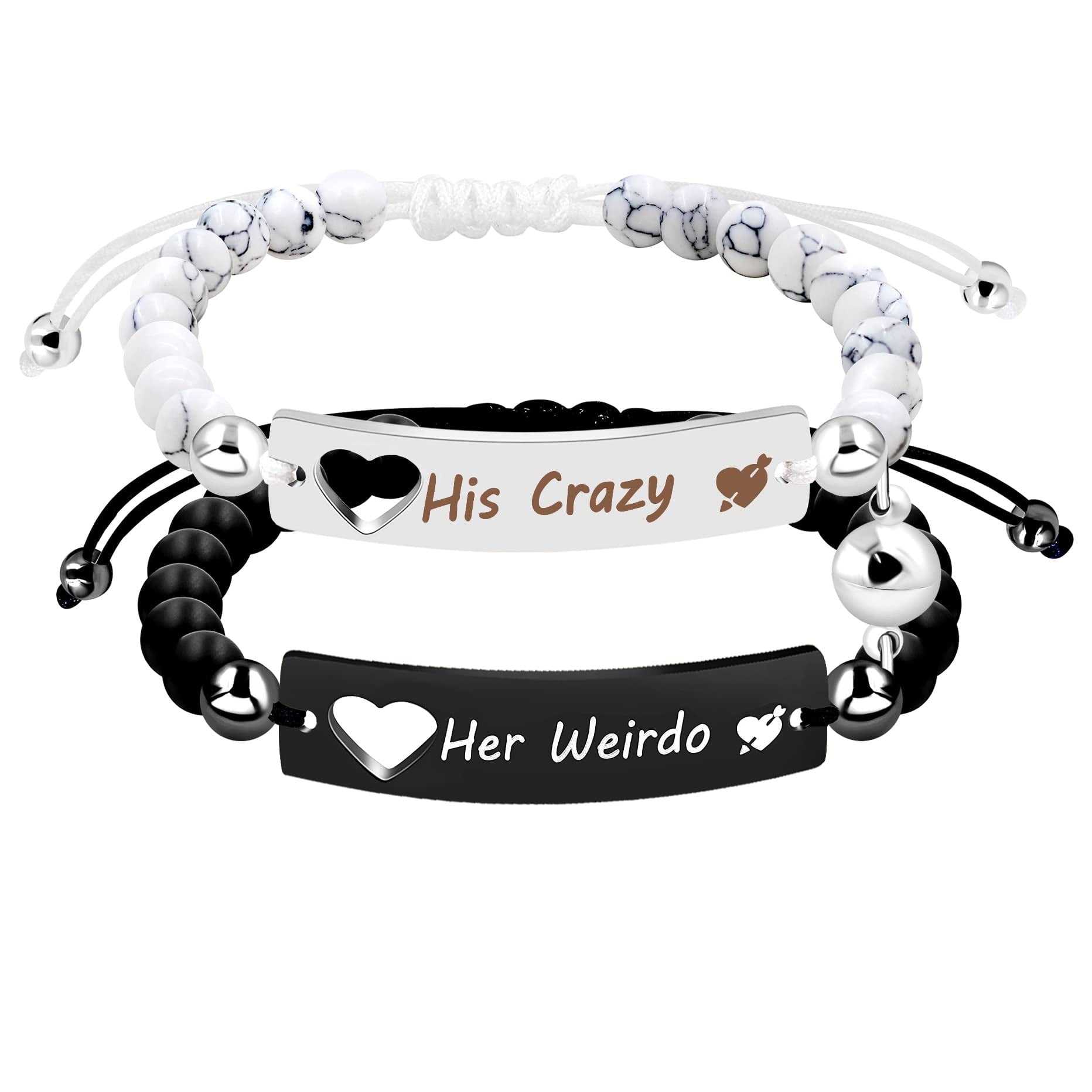 His Crazy and Her Weirdo Bracelets Set Long Distance Gifts for Women ...