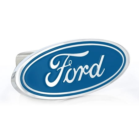 Ford Blue Logo & Corp. Block Emblem Metal Trailer Tow Hitch Cover (2 ...