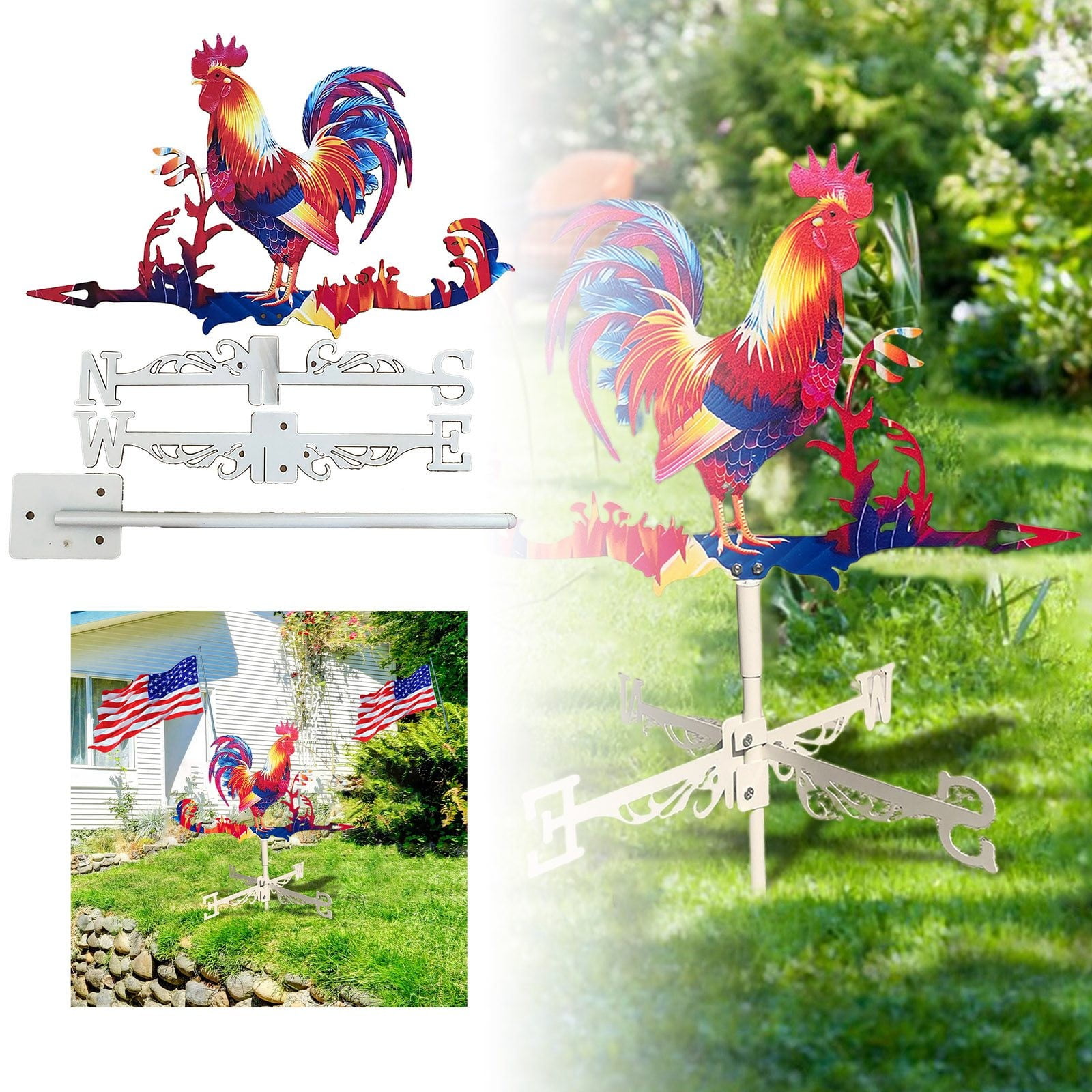 Click here for Dhgdj54g Colorful Rooster Weather Vane Decoration... prices