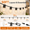 G40 Outdoor String Lights 50FT, Waterproof Patio String Lights for ...