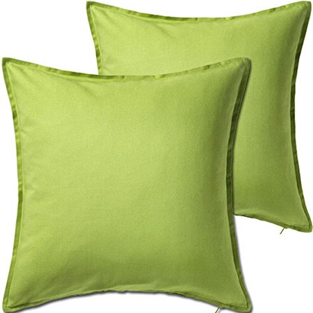 BHG 2 Pack Solid Light Green Decorative Throw Cushion Pillow Cover ...