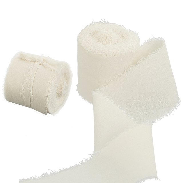 Chiffon Ribbon 3 Rolls Frayed Edge Ribbon Holiday Valentine Wedding ...