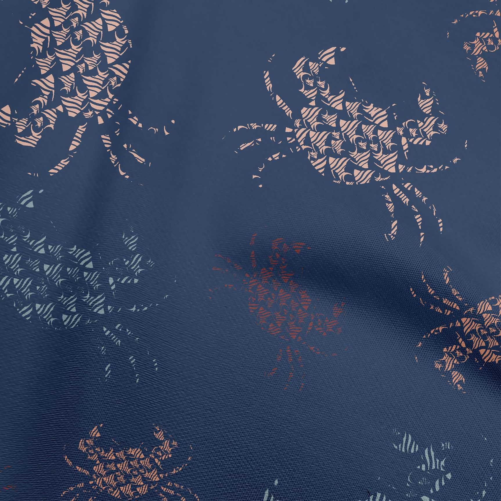 oneOone Cotton Flex Indigo Blue Fabric Sea Sewing Fabric By The Yard ...