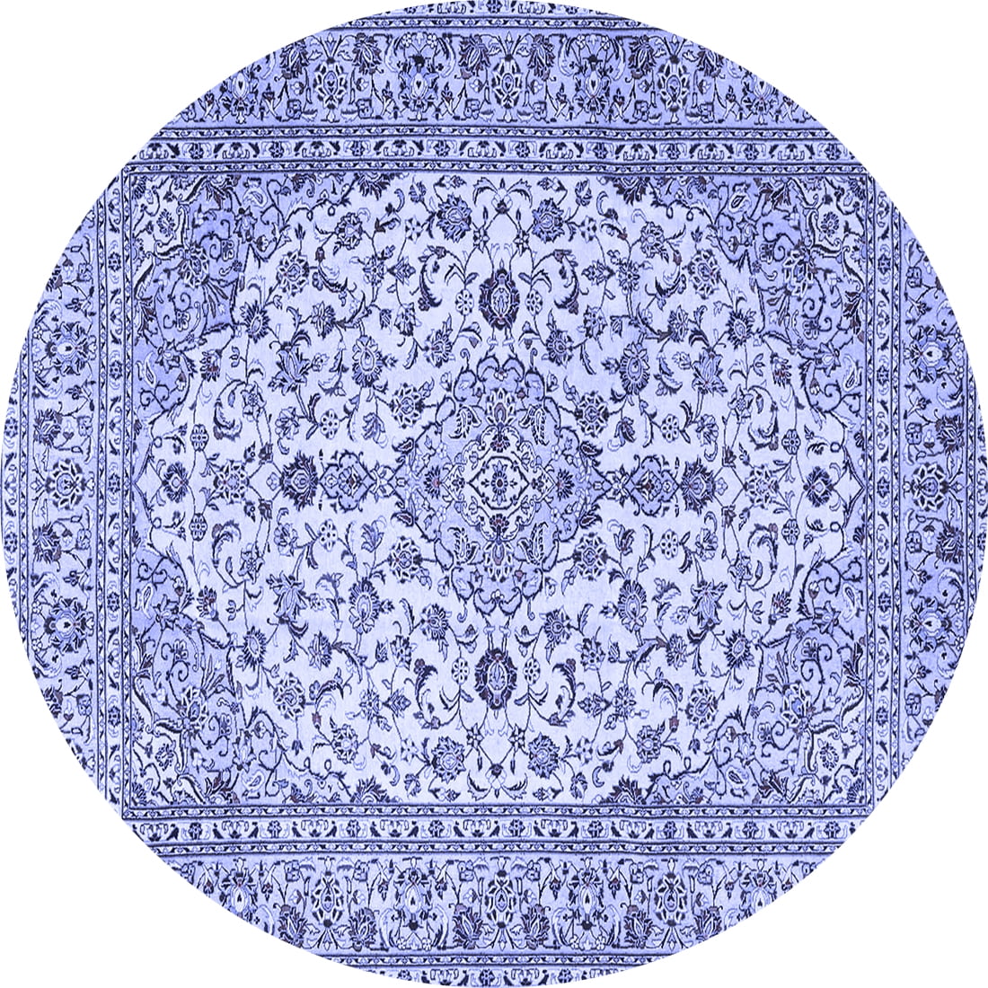 Ahgly Company Indoor Round Medallion Blue Traditional Area Rugs, 8 ...