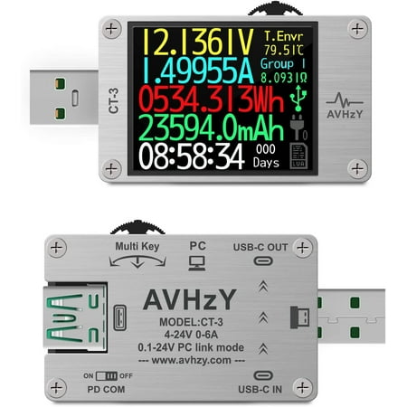 USB 3.1 Power Meter Tester Digital Multimeter Current Tester Voltage ...