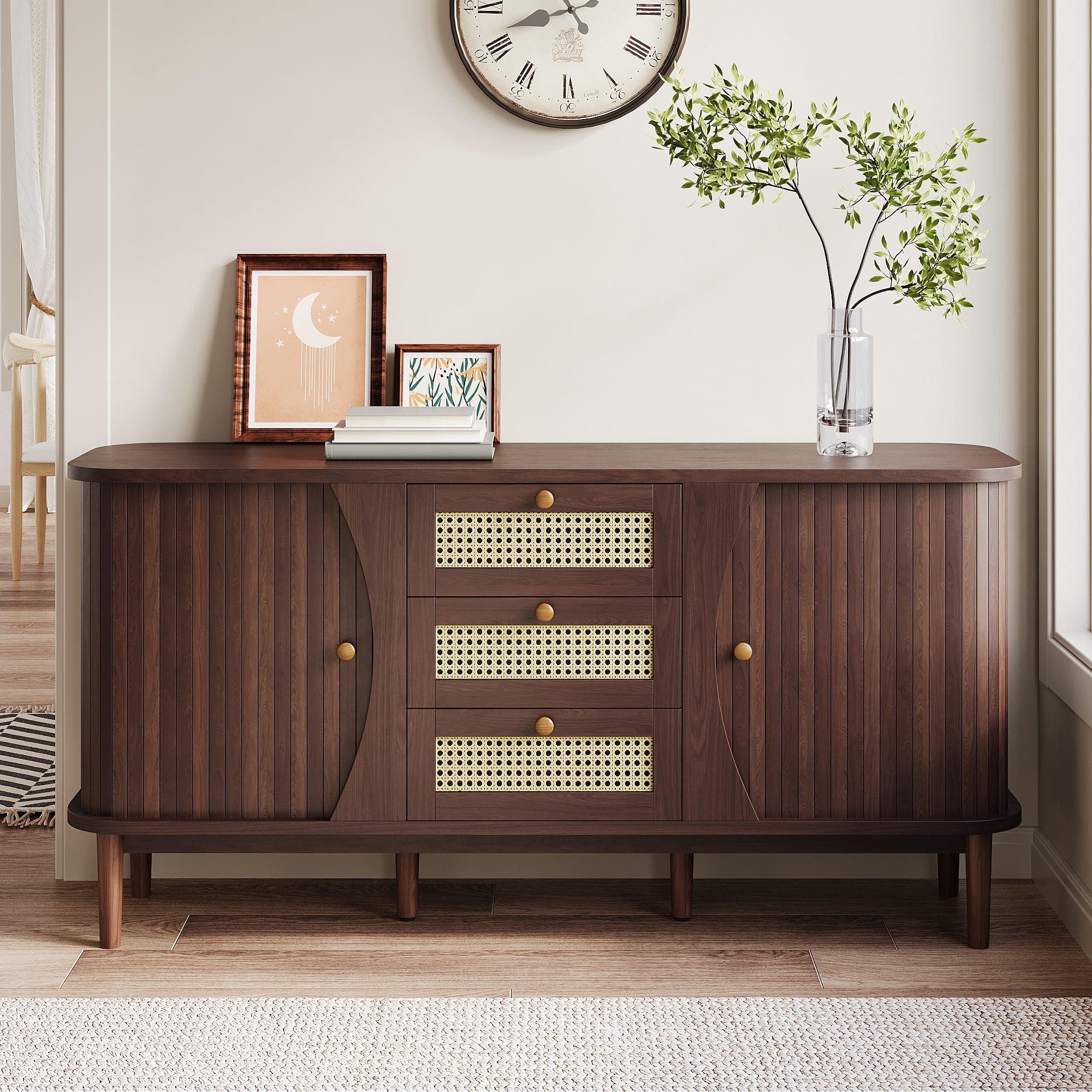 Click here for Modernluxe Rattan Sideboard Buffet Cabinet With St... prices