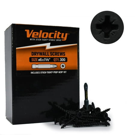 Velocity Drywall Screws and Drive Bit Pack â€“ Drywall Screw Set with ...