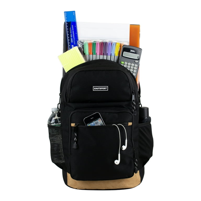 Eastsport Unisex Essential Backpack, Black/Suede - Walmart.com Eastsport Unisex Essential Backpack, Black/Suede - Walmart.com