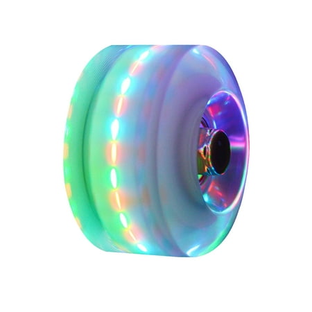 Thinsony Flashing Light Up Quad Roller LED Round Skate Wheels Reducing ...