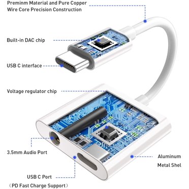 USB C to 3.5mm Aux Cord 3ft Type C Male to 3.5 Audio Jack Adapter Aux ...