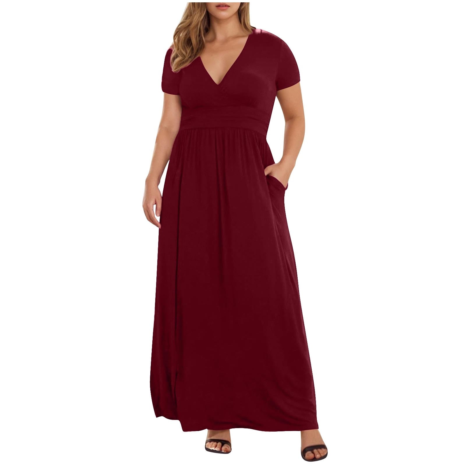 Click here for Uppada Women Formal Maxi Dress V Neck Solid Short... prices