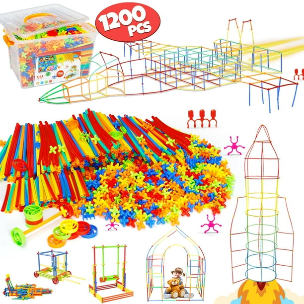 Juguetes de construcción STEM Straw Constructor Toys Giibro, 1200 ...